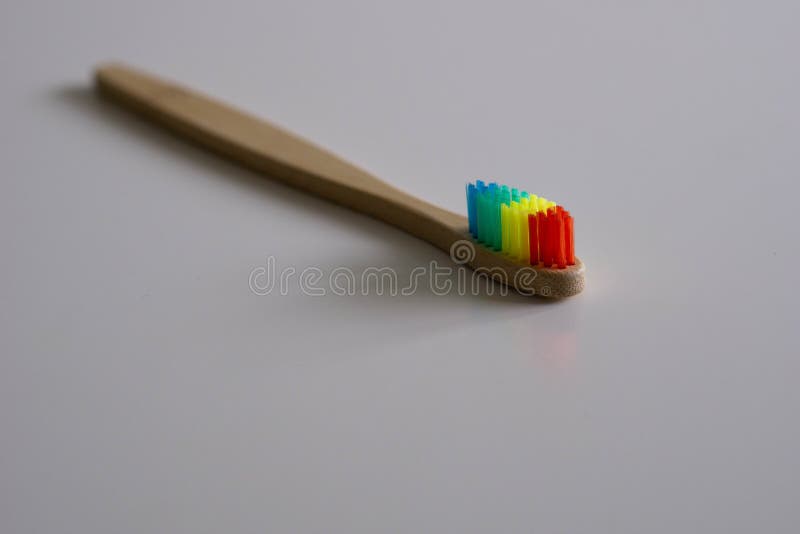 Bamboo Rainbow Dental Toothbrush Stock Image - Image of mouth ...