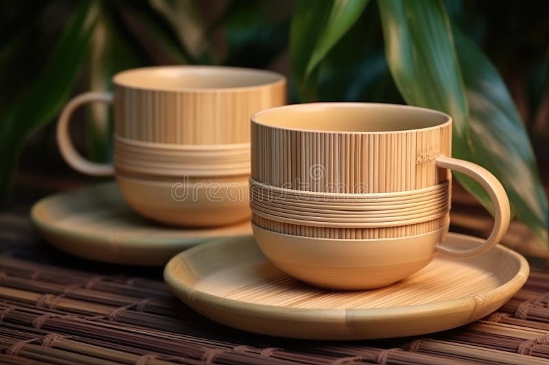 Bamboo and Recyclable Material Cups for Coffee or Tea, Eco-Friendly ...