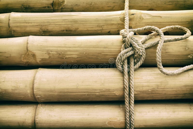 Bamboo Panel with a Rope Tied. Stock Photo - Image of bundle, branch ...