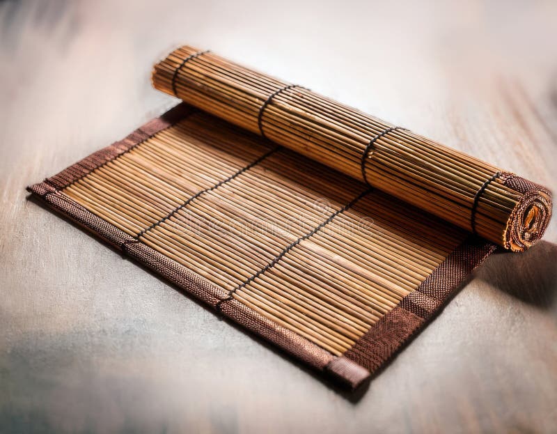 A Bamboo Rolling Mat Used for Making Sushi Stock Illustration ...