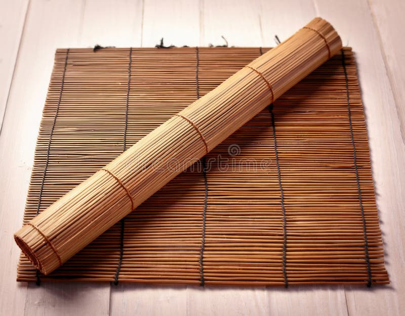 A Bamboo Rolling Mat Used for Making Sushi Stock Illustration ...