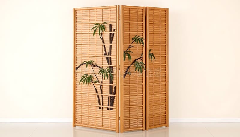 Bamboo Room Divider Screen Interior Generative AI Stock Illustration ...
