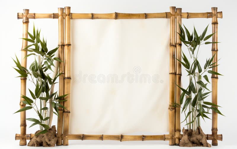 Bamboo Room Screen on a Clear Background -Generative Ai Stock ...