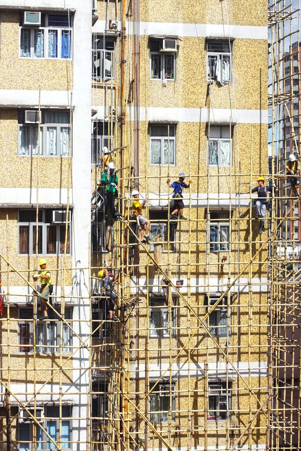 Bamboo Scaffold Constructions Editorial Photography - Image of culture ...