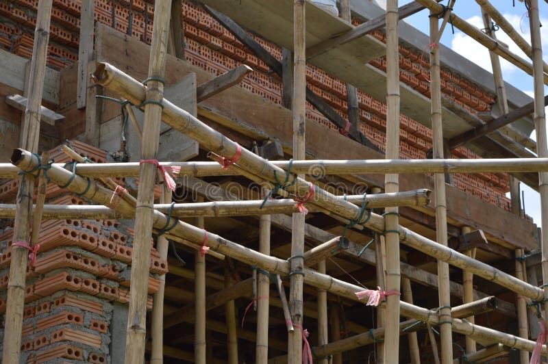 Bamboo scaffold stock photo. Image of equipment, stones - 41143908