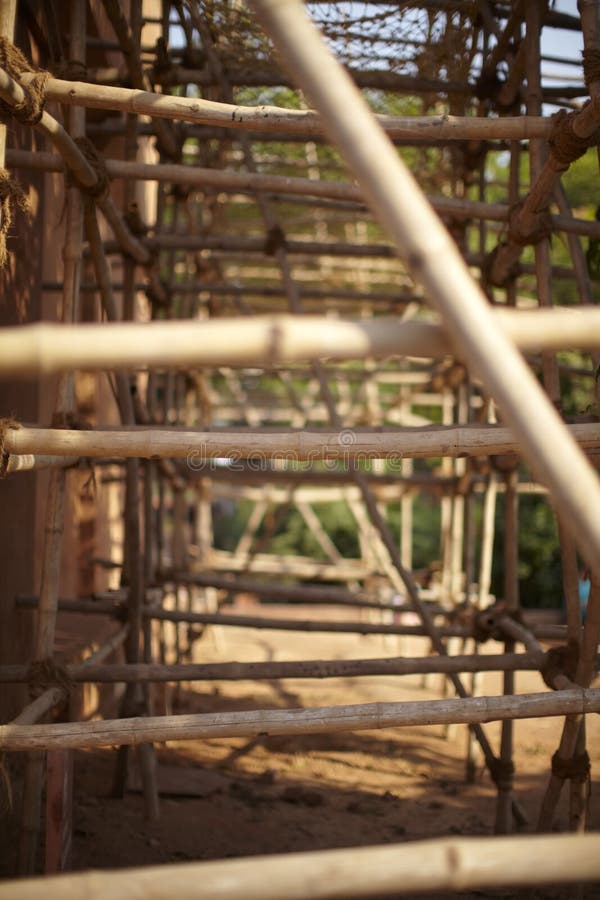 Bamboo Scaffolding for Construction and Painting House Stock Photo ...