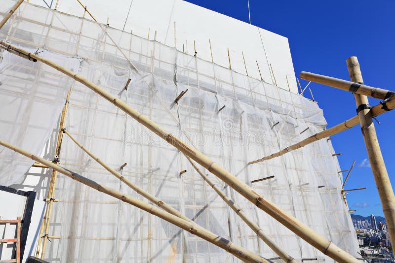 Bamboo scaffolding stock image. Image of builder, architecture - 26653715