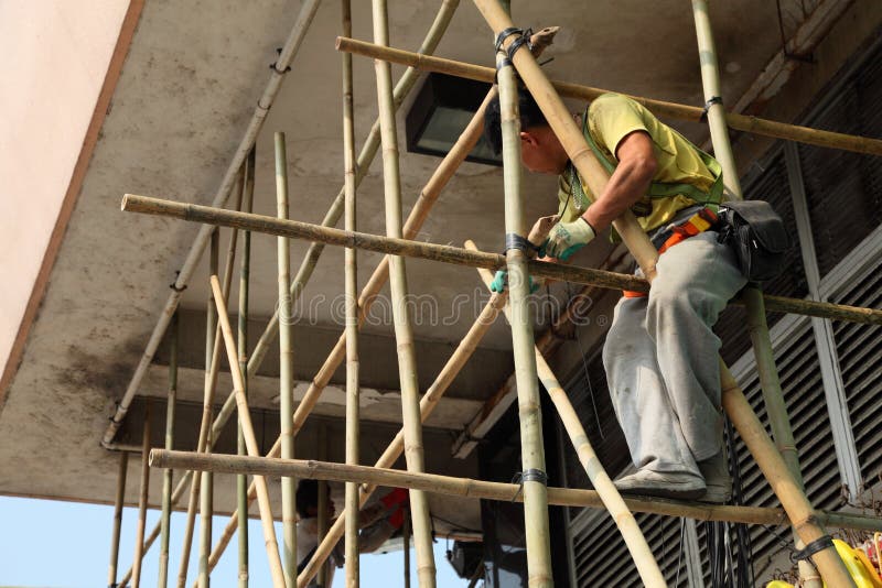 Bamboo Scaffolding, Hong Kong Editorial Stock Photo - Image of hongkong ...