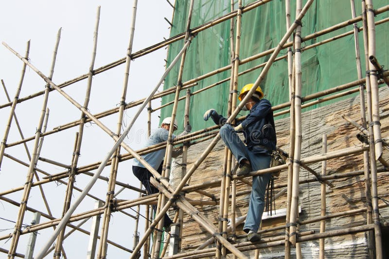 SCAFFOLDING WORKERS editorial stock photo. Image of work - 18137453