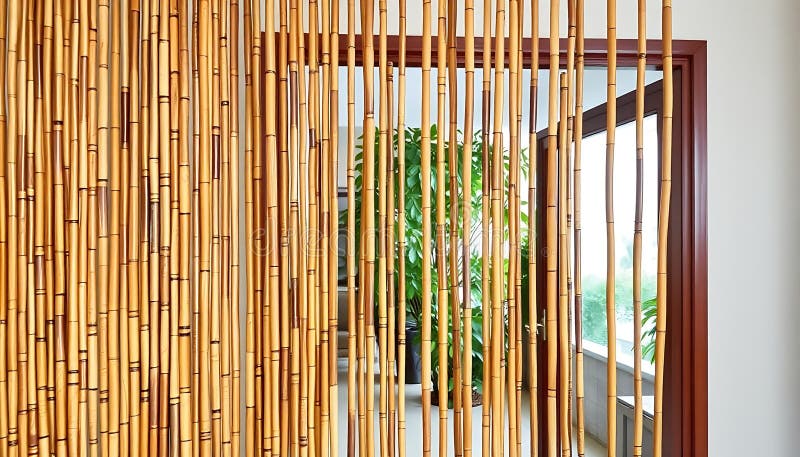 Bamboo Screen Partition, Natural Room Divider, Interior Design Element ...