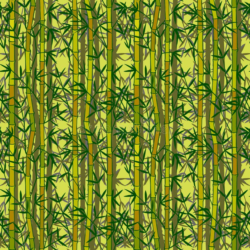 Bamboo Seamless Pattern, Eps10 Vector Illustration. Hand Drawing Stock ...