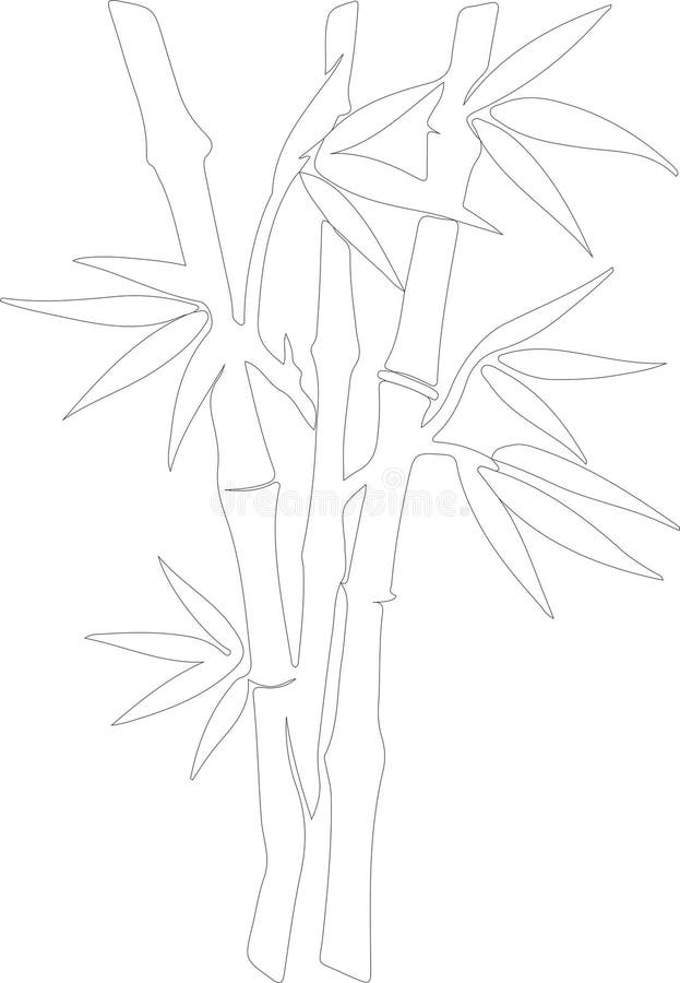 Bamboo Shoots Outline Silhouette Generative Ai Stock Vector ...