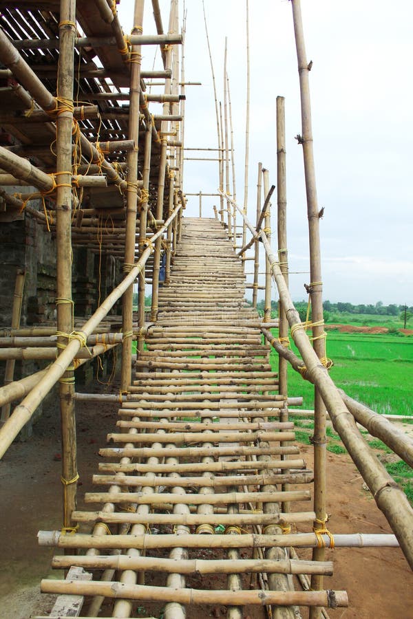 Bamboo Steps for Construction of Temple Stock Image - Image of builder ...