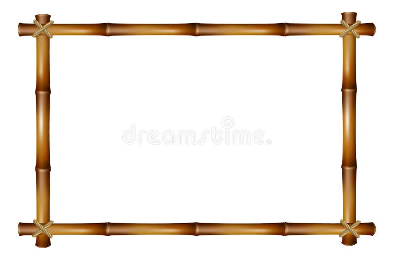Bamboo Stick Frame. Rectangle Brown Wooden Border Stock Vector ...