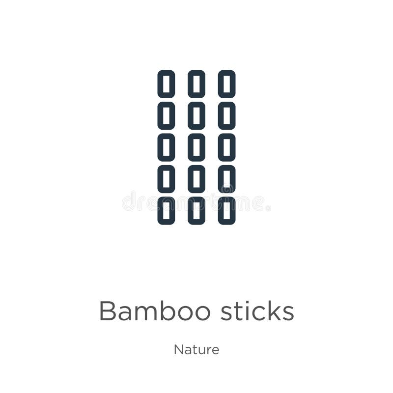 Bamboo Sticks Icon. Thin Linear Bamboo Sticks Outline Icon Isolated on ...