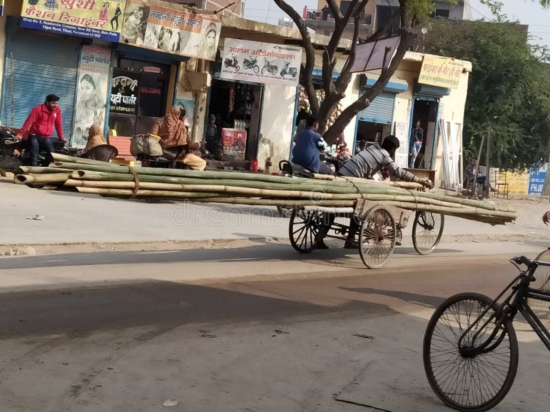 A Rickshaw Loaded with Goods Editorial Stock Image - Image of filled ...
