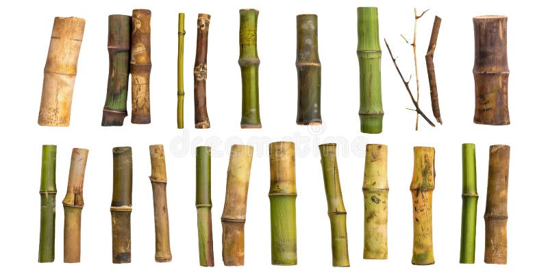 Bamboo Sticks Set in Natural Colors Isolated on Transparent Background ...
