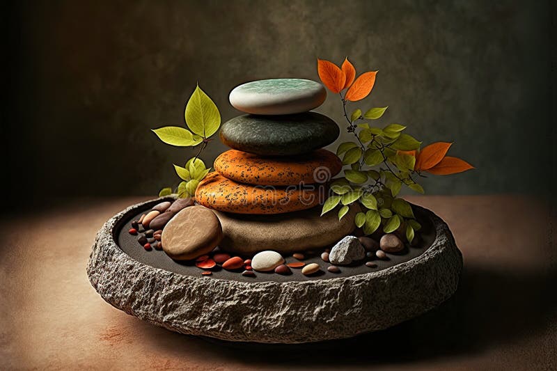 Bamboo and Stones in a Wellness Spa. Generative AI Illustration Stock ...