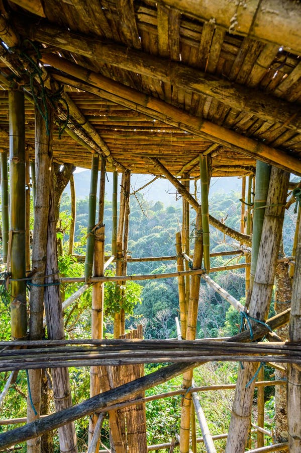 Bamboo Structure of Platform at at Pha Hi Village Stock Image - Image ...