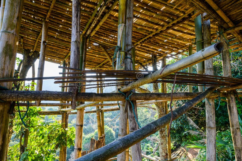 Bamboo Structure of Platform at at Pha Hi Village Stock Image - Image ...