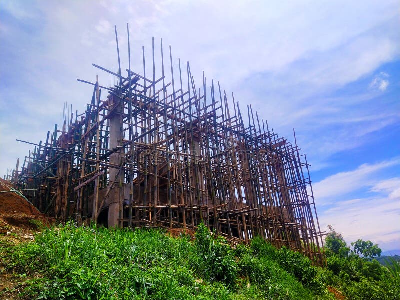 Bamboo is a Supporting Material for Building Houses Stock Image - Image ...