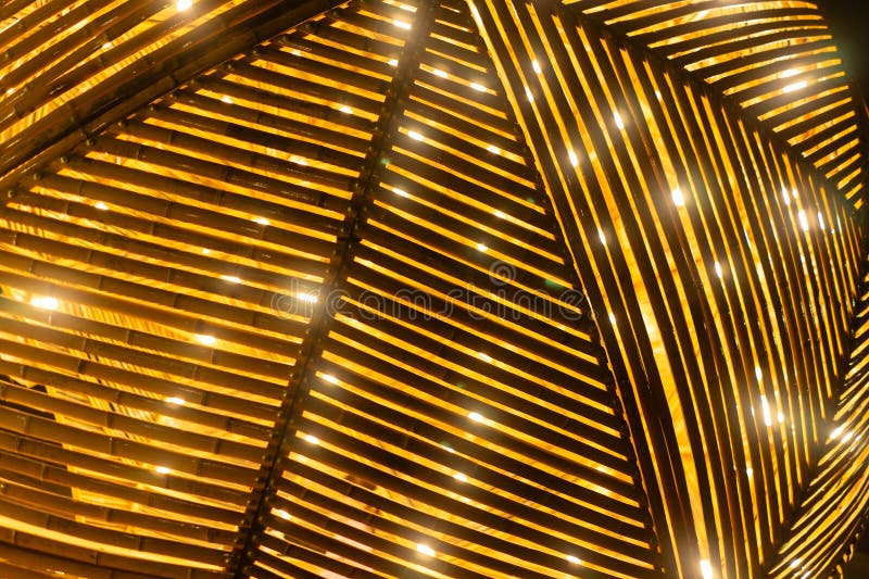 Bamboo Texture Glows with Warm Lights Creating Rustic Background and ...