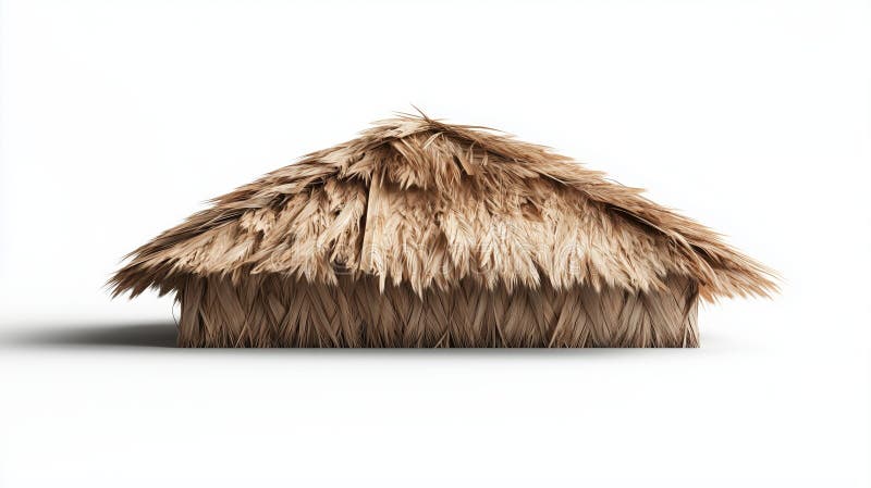 Bamboo Thatched Hut Front View on White Background for Rustic ...