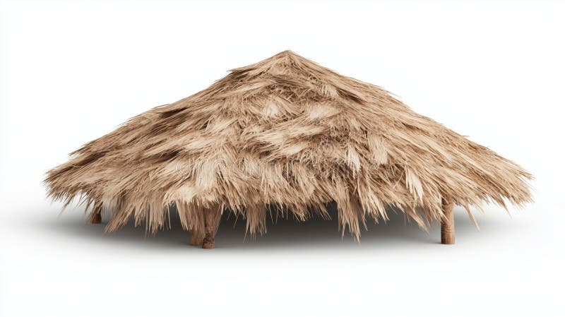 Bamboo Thatched Hut on White Background for Architecture and Design ...