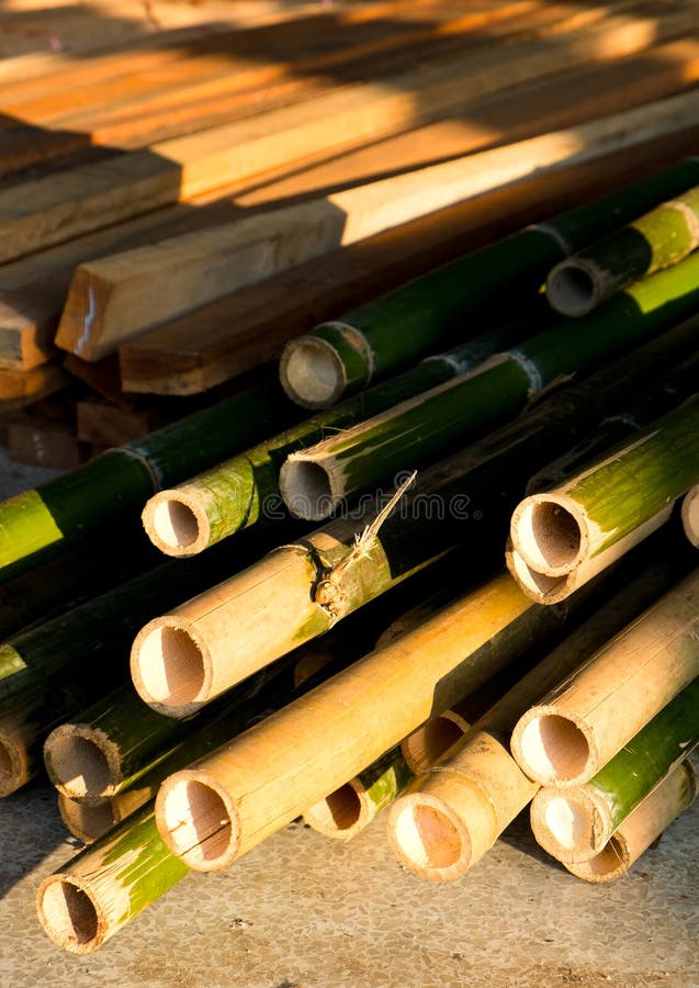 Bamboo Timber Construction Material Stock Image - Image of planking ...