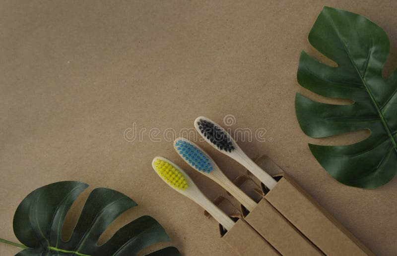 Bamboo Toothbrush on Craft Paper. Stock Photo - Image of oral, tooth ...