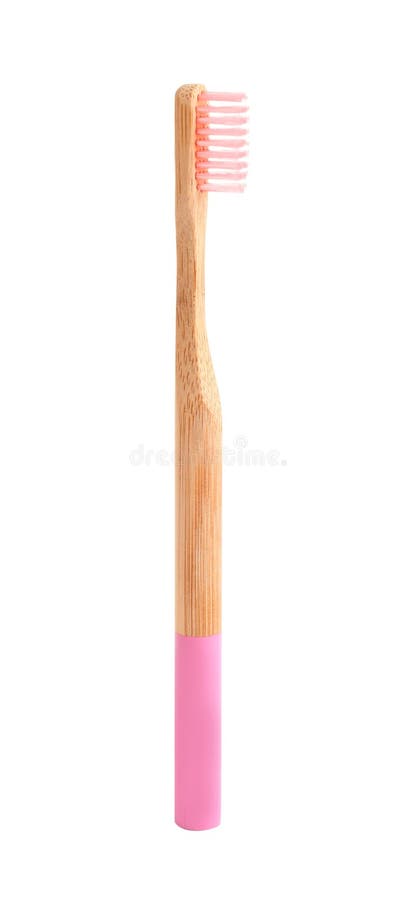 Bamboo Toothbrush with Pink Bristle Isolated Stock Image - Image of ...