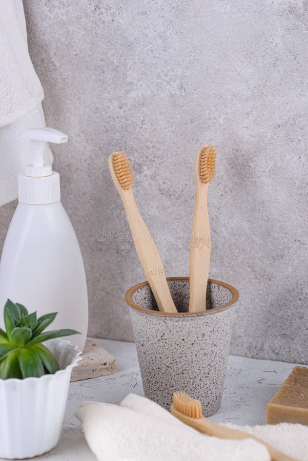 Bamboo Toothbrush, Zero Waste Care Products Stock Photo - Image of ...