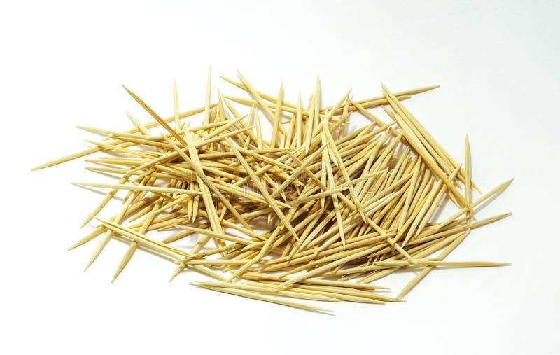 Bamboo Toothpick on a White Background. Stock Photo - Image of bamboo ...