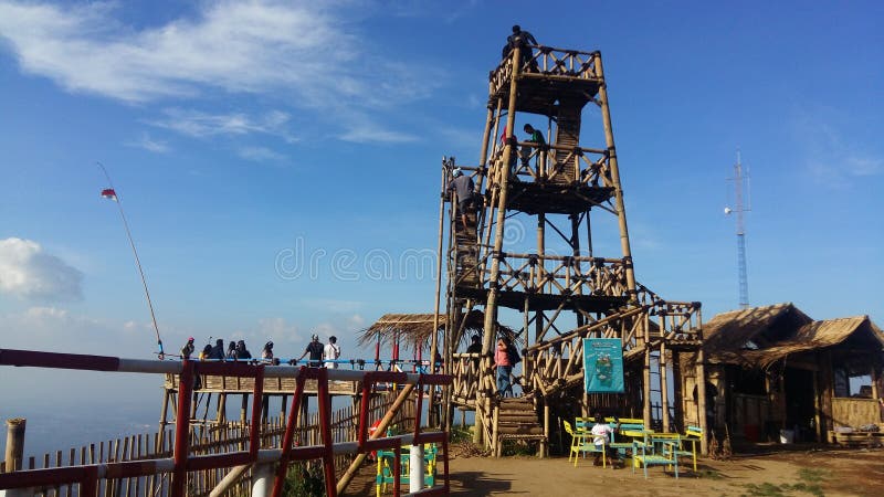 Bamboo Tower Tour in the Village of Cuntel Kopeng Editorial Stock Image ...
