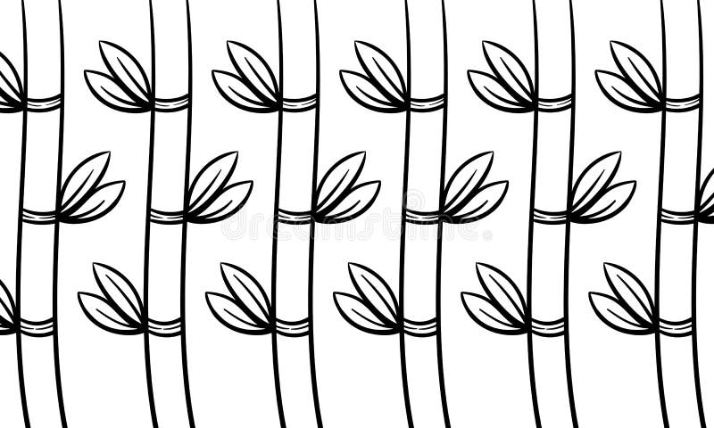 Bamboo Tree Hand Drawn Background Stock Vector - Illustration of ...