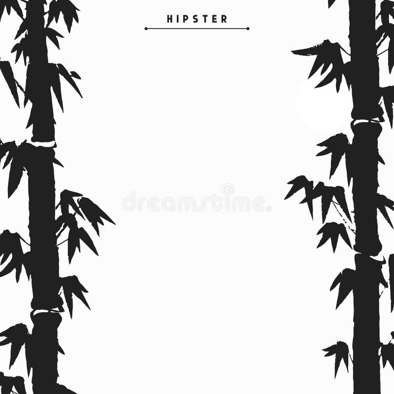 Bamboo Tree Silhouette Card Design, Vector Illustration Stock Vector ...
