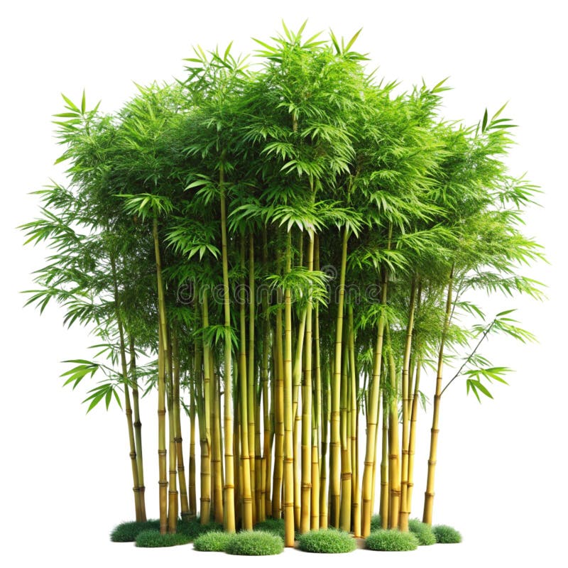 Bamboo Trees Isolated on White Background Stock Illustration ...