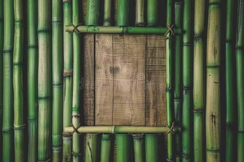 Bamboo Tropical Frame Template Background with Copy Space Stock Photo ...