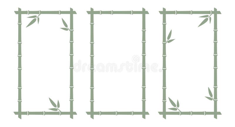 Bamboo Trunk Rectangle Frames. Vertical Natural Text Boxes. Bamboo ...