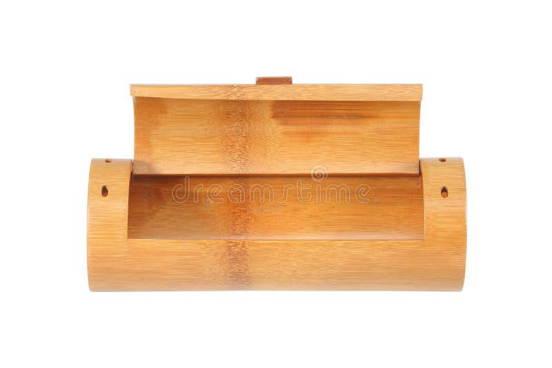 Bamboo Tube Box Isolated on White Background Stock Image - Image of ...