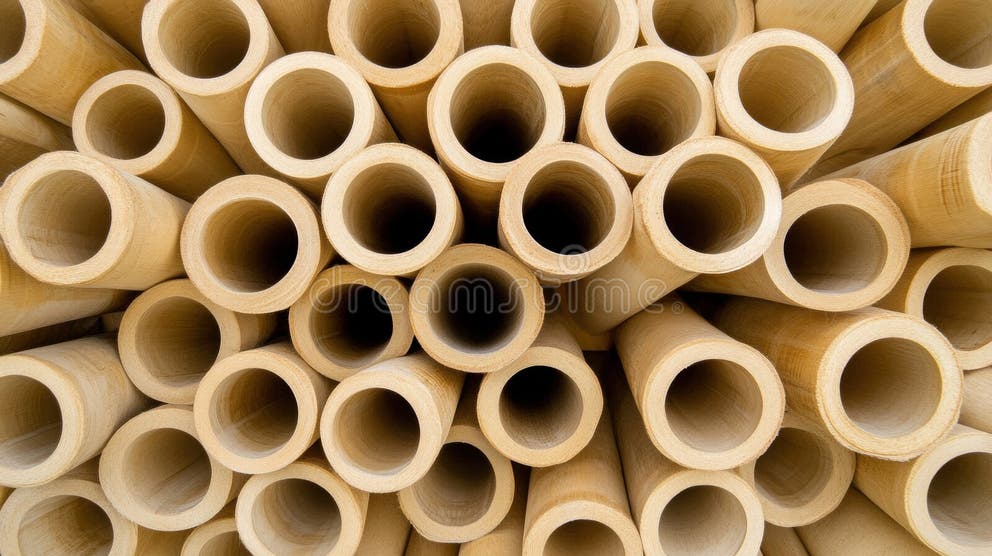 Bamboo Tubes Stacked in a Geometric Pattern Create a Captivating Visual ...