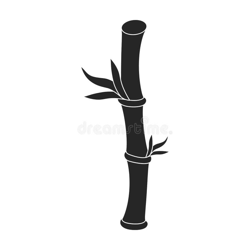 Bamboo Vector Outline Icon. Vector Illustration Tree on White ...