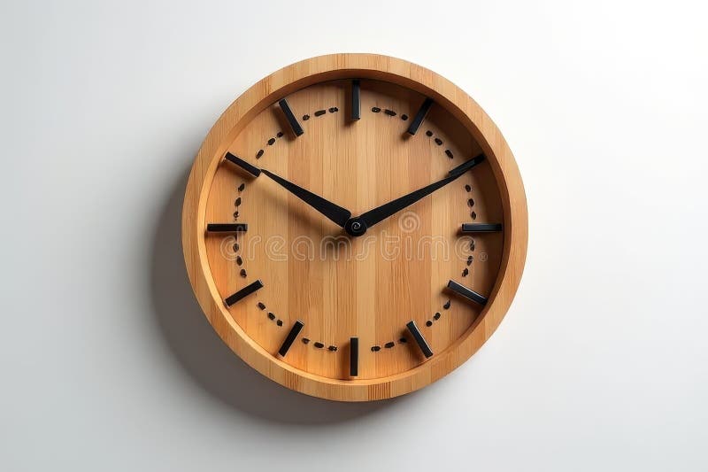 Bamboo Wall Clock with Unique Framing Stock Illustration - Illustration ...
