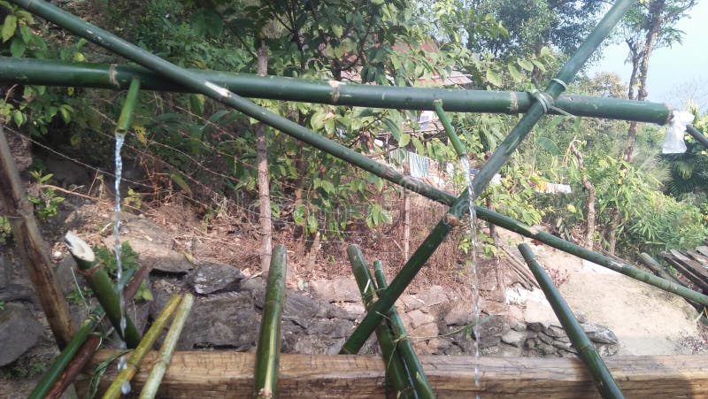 Bamboo water system stock photo. Image of east, scotland - 107943688