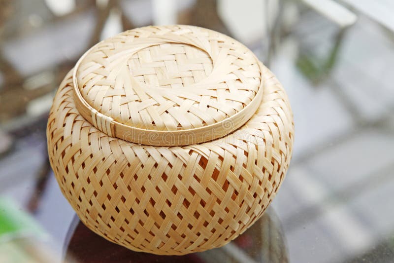 Bamboo weaving box stock photo. Image of traditional - 386937210