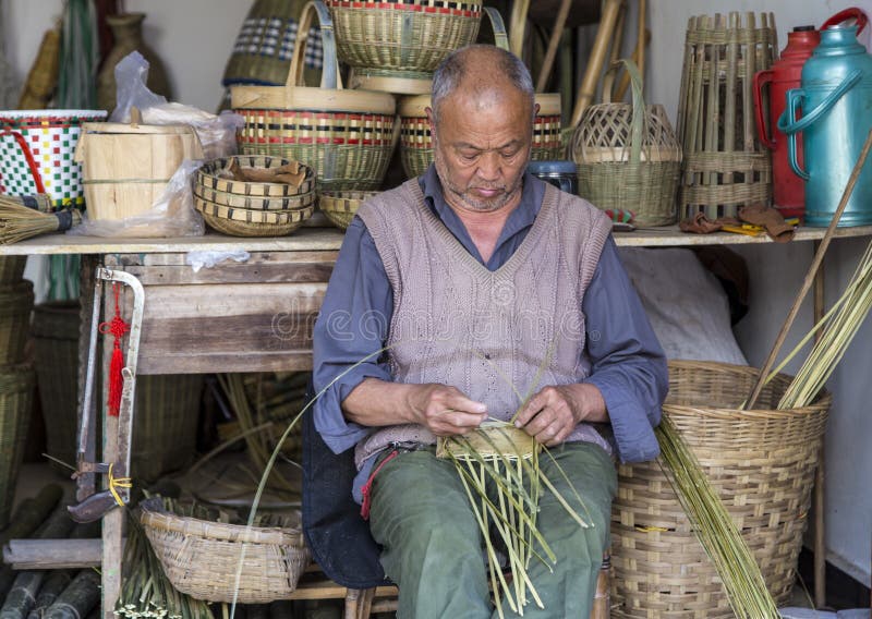 Bamboo Weaving in Sichuan,china Editorial Stock Photo - Image of ...