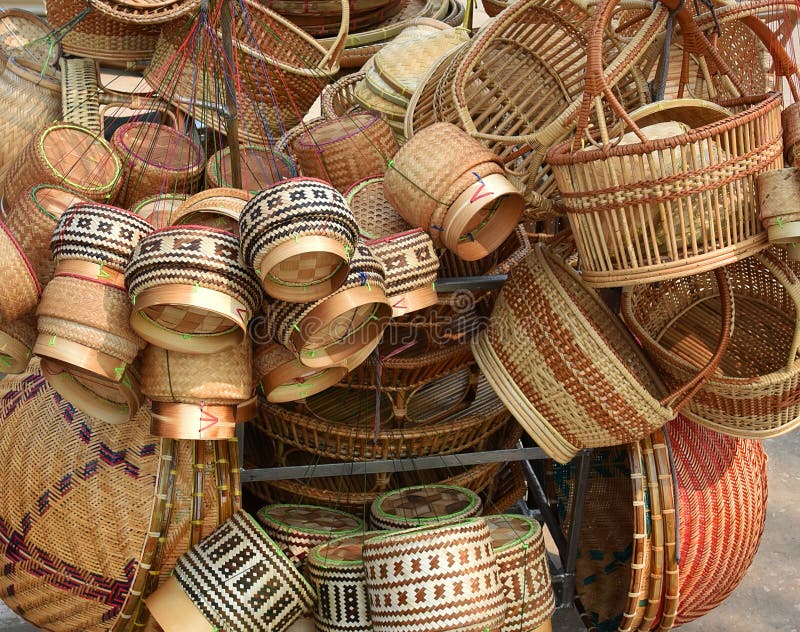 Bamboo wicker - Weave stock image. Image of basket, asia - 70984195