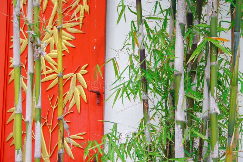 Bamboo Window Frame stock photo. Image of black, wall - 90313106