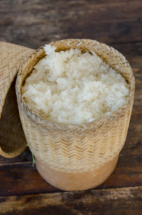 Bamboo wooden rice box stock image. Image of cuisine - 64694091