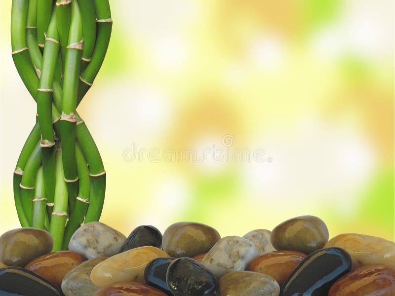 Bamboo and Zen Rocks with Bokeh Background Stock Image - Image of soft ...